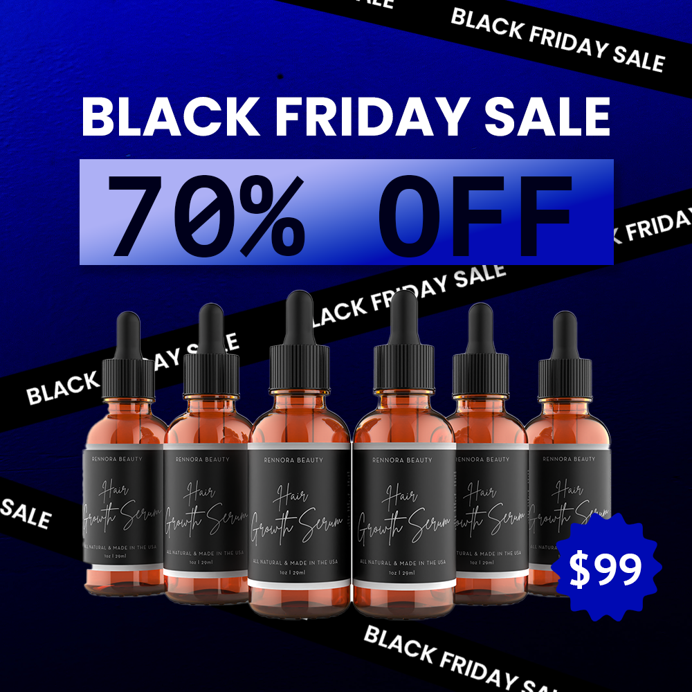 Black 6 Bottles of Rennora Hair Growth Serum (BLACK FRIDAY SALE)